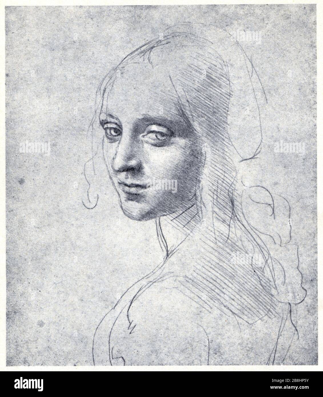 Leonardo da Vinci. Study for the Angel's head in the Virgin of the ...