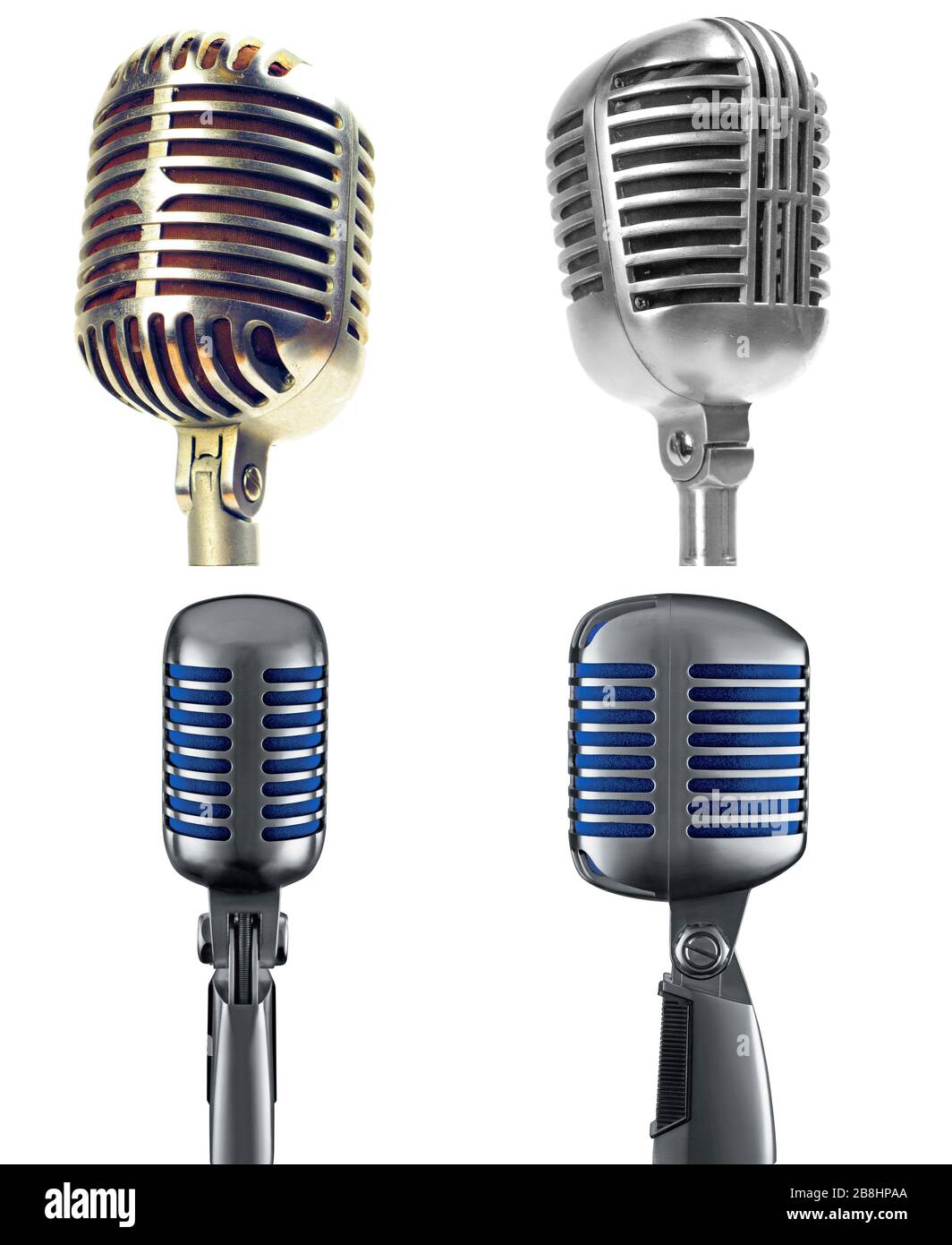 Retro Microphones isolated on white Stock Photo - Alamy