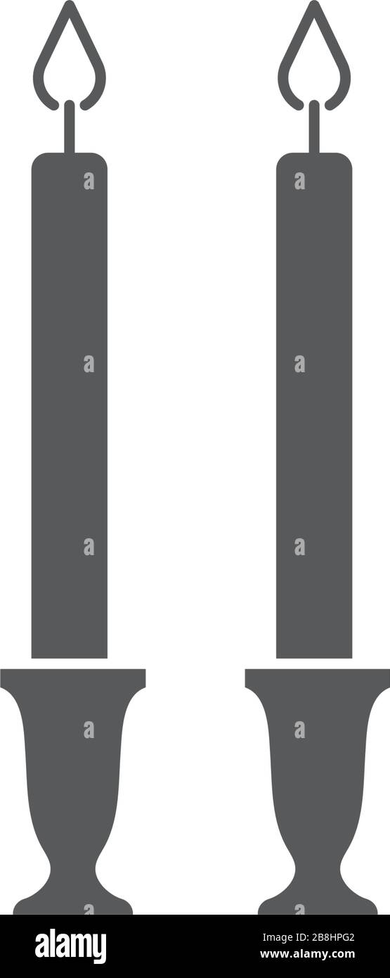 Shabbat candles vector icon symbol isolated on white background Stock ...