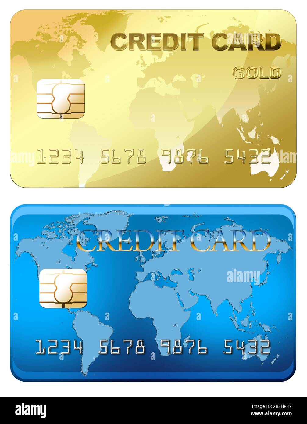 Gold credit debit card world map hi-res stock photography and images ...