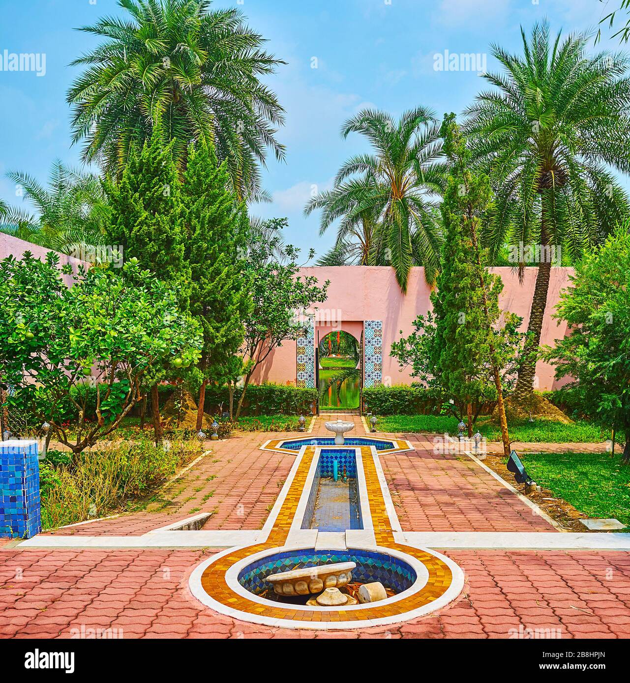 The Morocco garden of Rajapruek park is created in Moorish style and ...