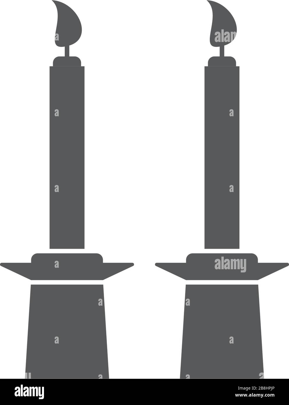 Shabbat candles vector icon symbol isolated on white background Stock ...