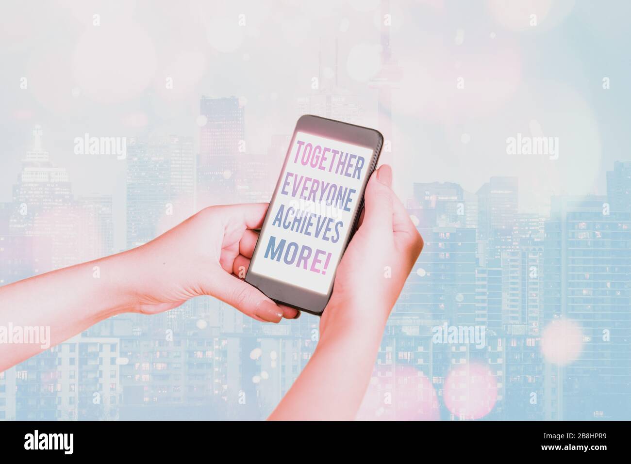 Handwriting text writing Together Everyone Achieves More. Conceptual ...