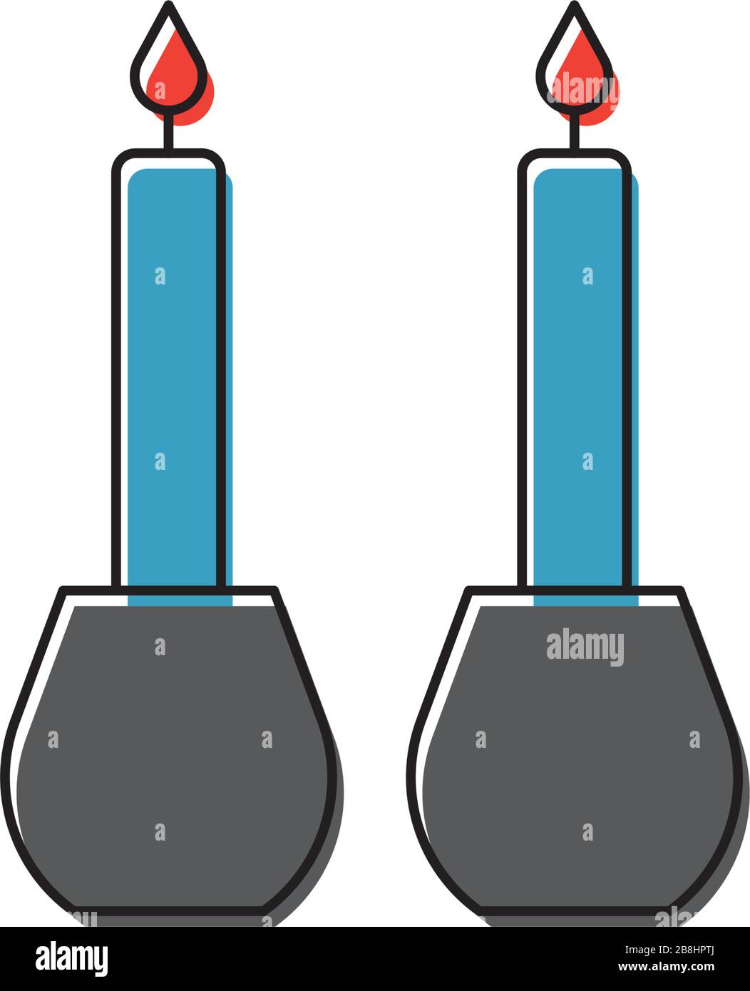 Shabbat candles vector icon symbol isolated on white background Stock ...