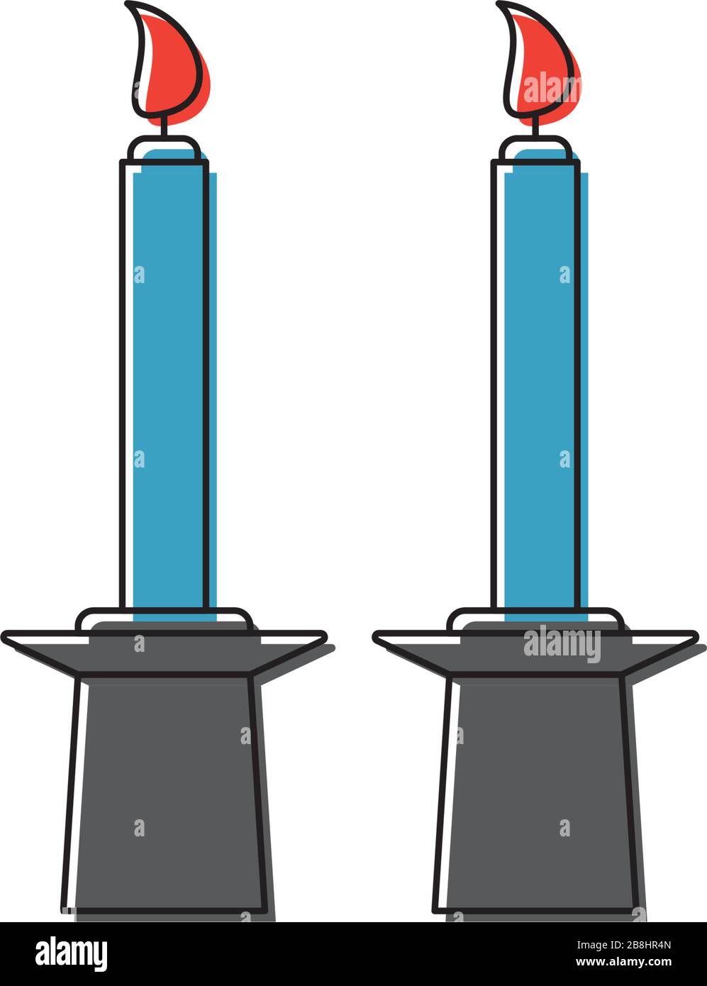 Shabbat candles vector icon symbol isolated on white background Stock ...