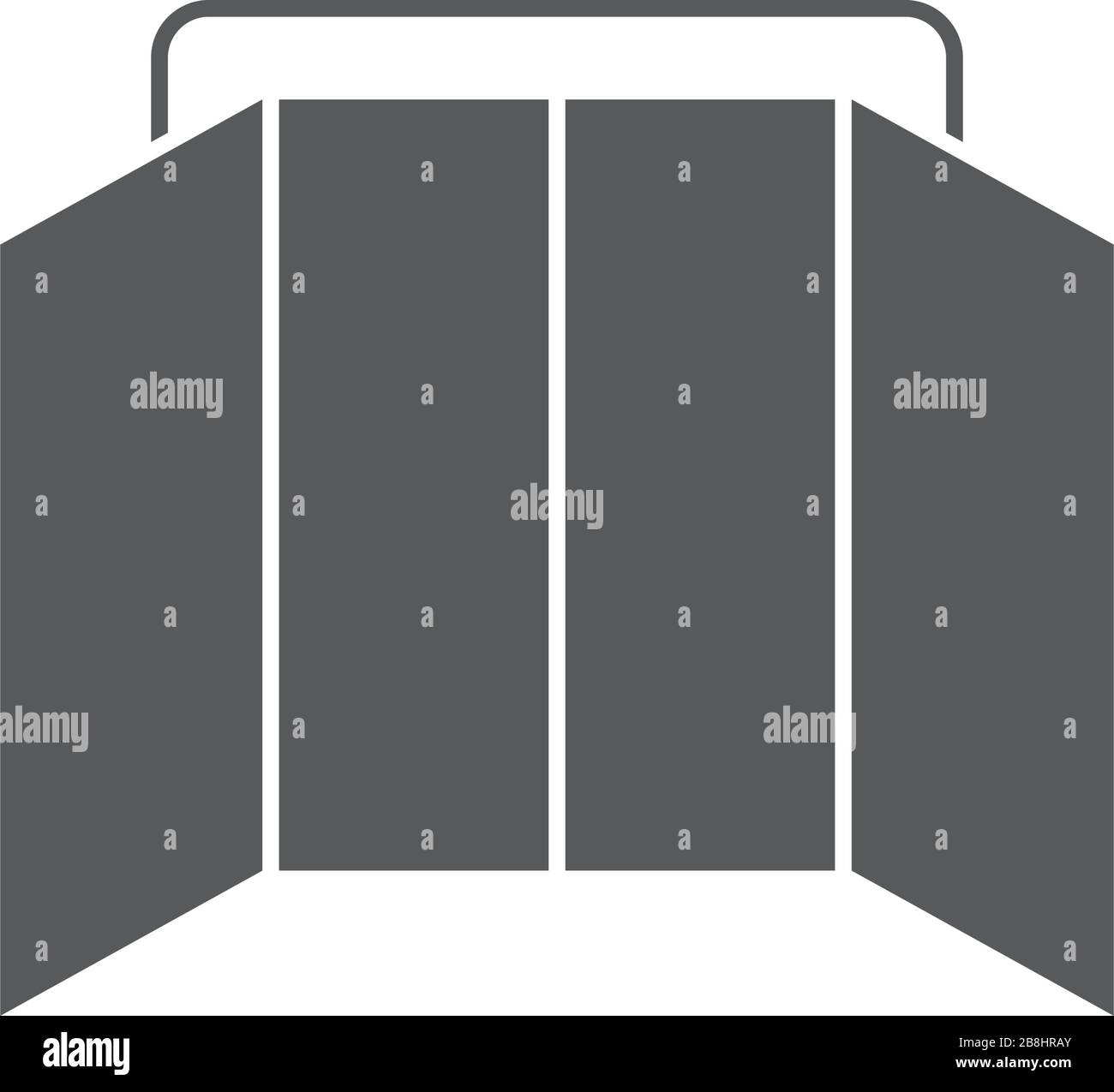 Open double door vector icon symbol isolated on white background Stock ...