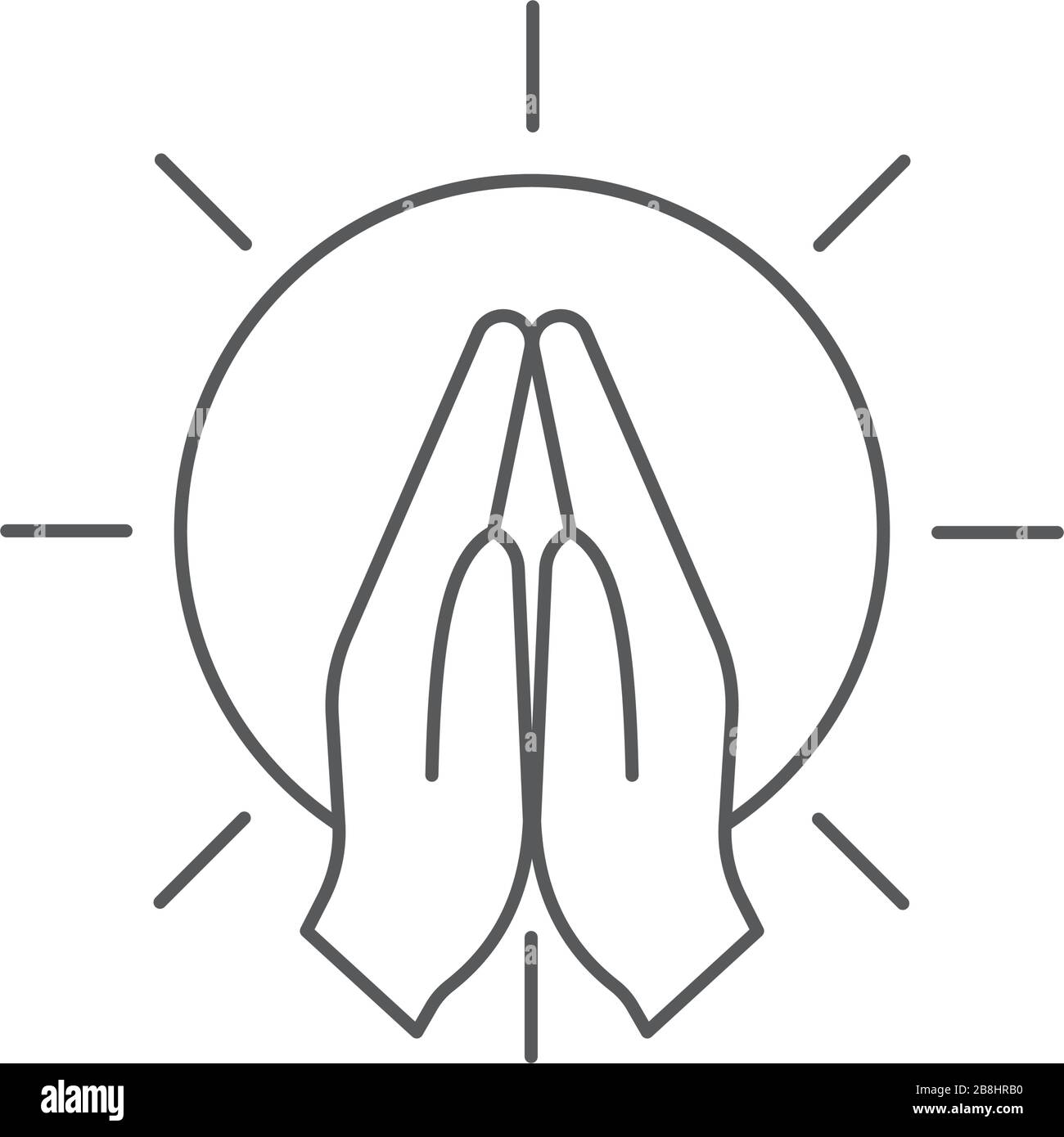 Praying hands vector icon symbol isolated on white background Stock ...