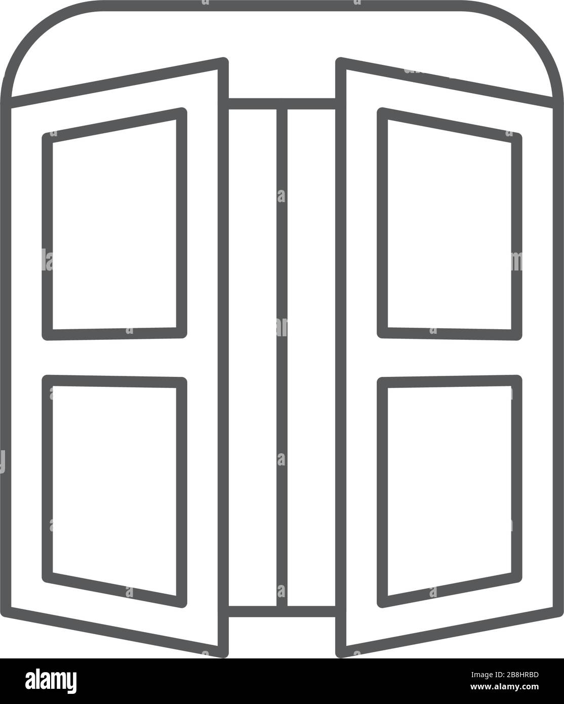 Open double door vector icon symbol isolated on white background Stock ...