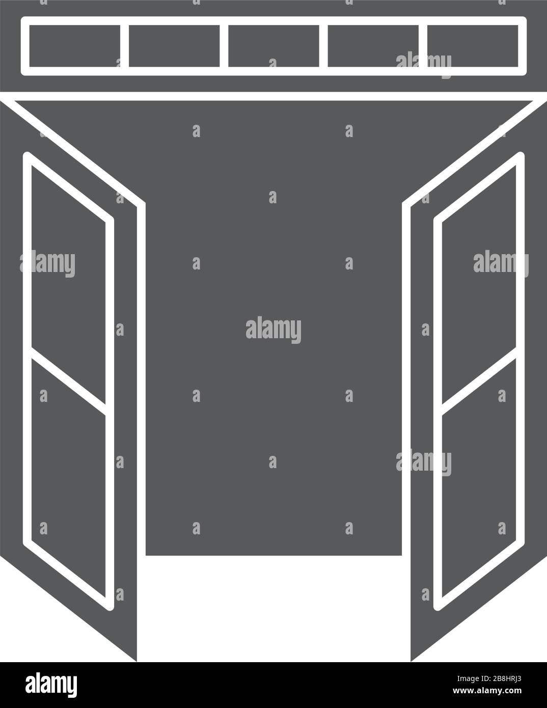 Open double door vector icon symbol isolated on white background Stock ...