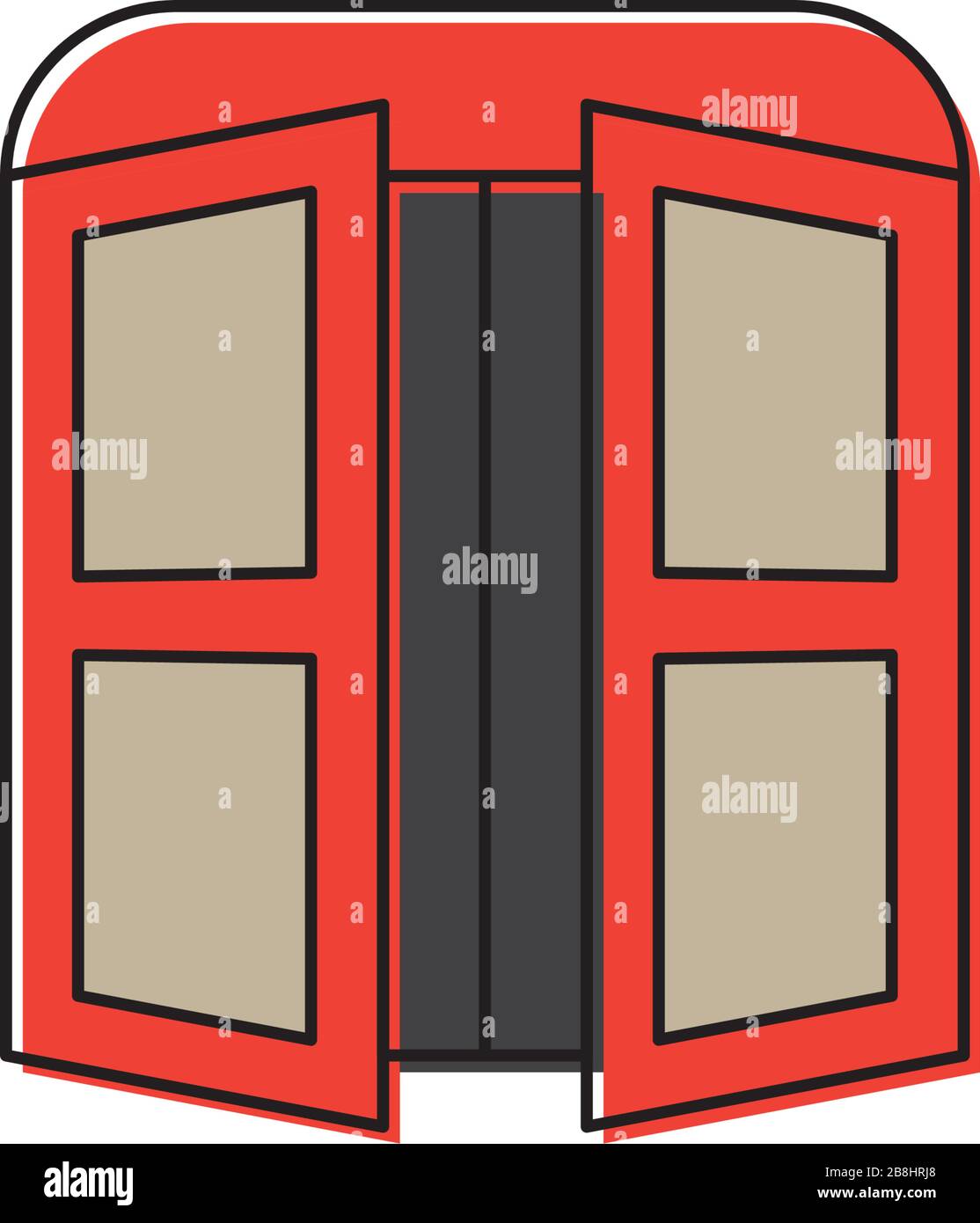 Open double door vector icon symbol isolated on white background Stock ...