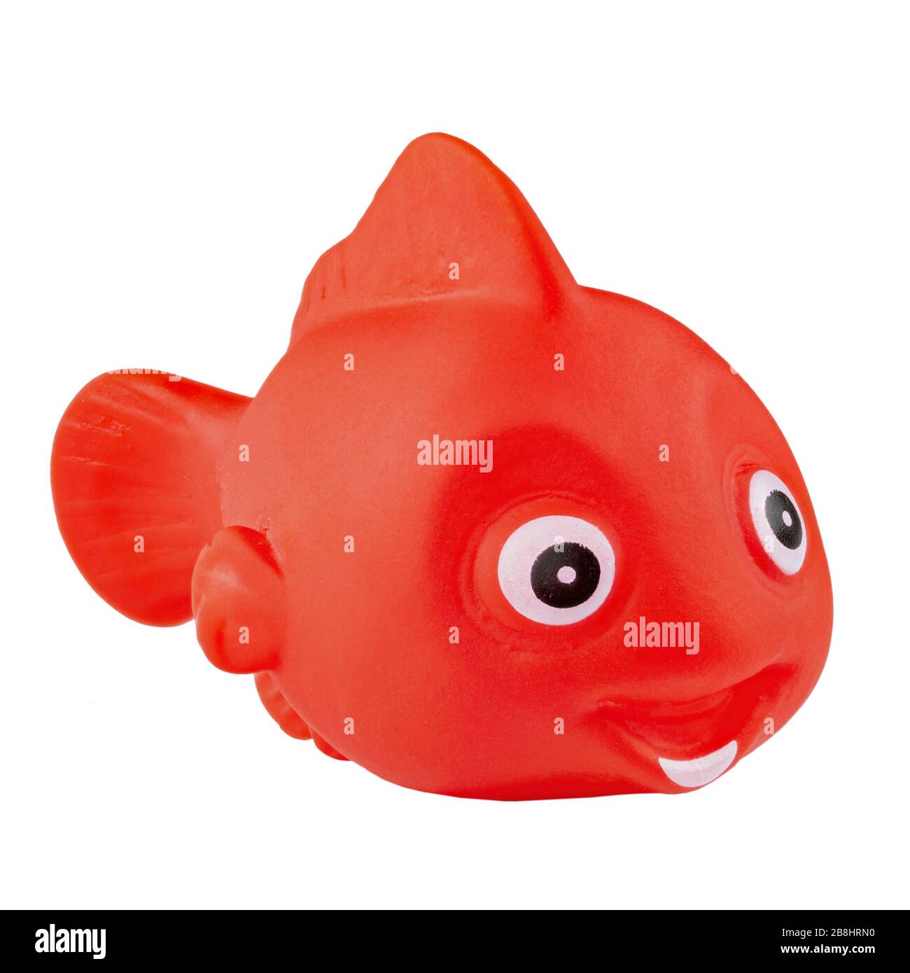 Red rubber fish isolated on white background. File contains clipping ...
