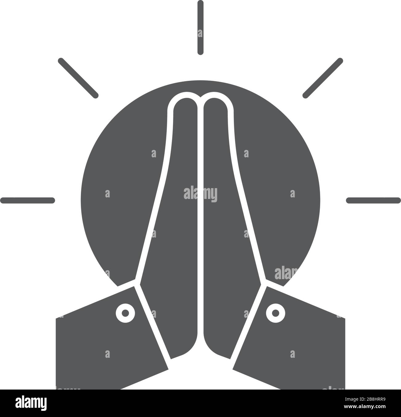 Praying hands vector icon symbol isolated on white background Stock ...