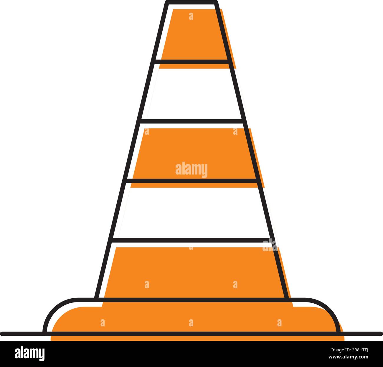 Traffic cone vector icon symbol isolated on white background Stock ...