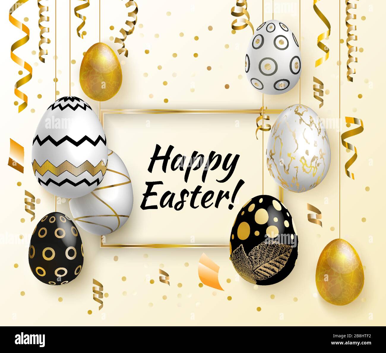 Realistic easter eggs banner hi-res stock photography and images - Alamy