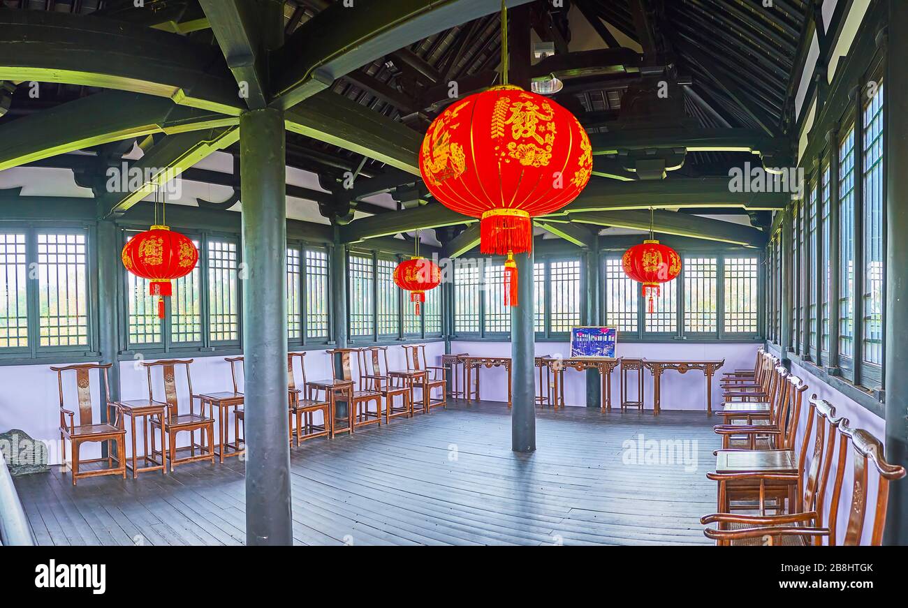 CHIANG MAI, THAILAND - MAY 7, 2019: The hall of China pavilion with ...