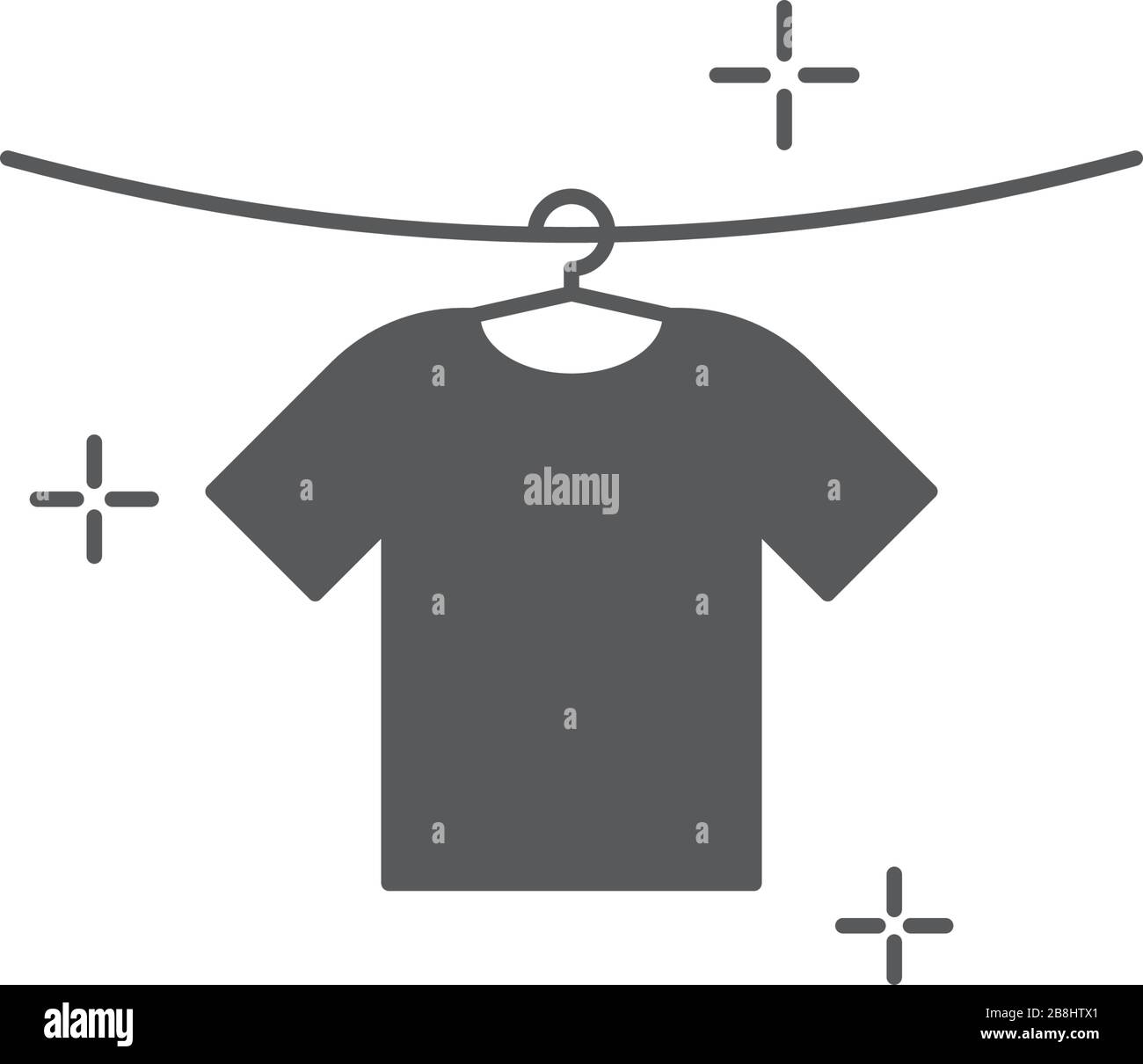 T-shirts hanging on a clothesline vector icon symbol isolated on white ...