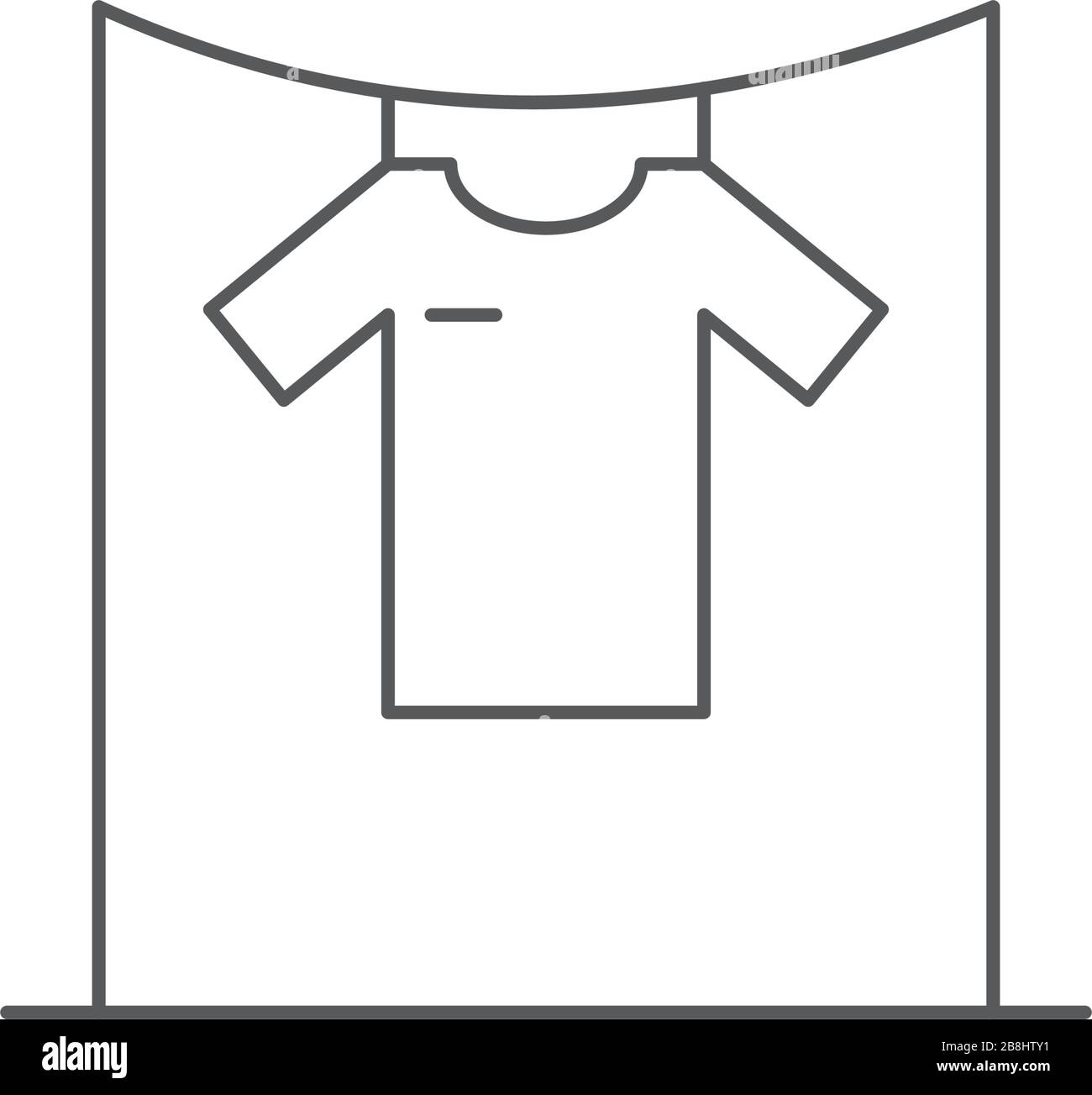 T-shirts hanging on a clothesline vector icon symbol isolated on white ...