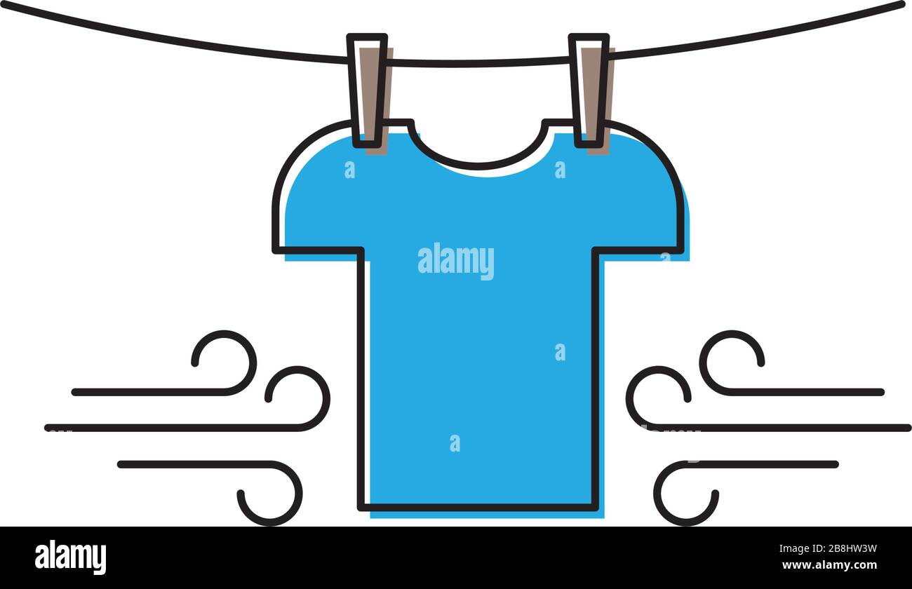 Clothes on washing line drying Stock Vector Images - Alamy