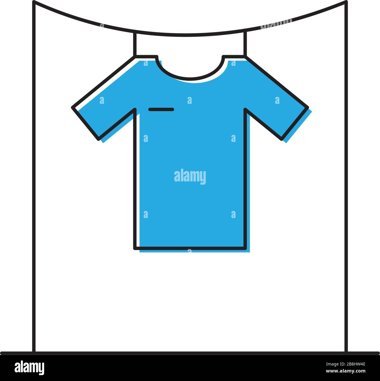 T-shirts hanging on a clothesline vector icon symbol isolated on white ...