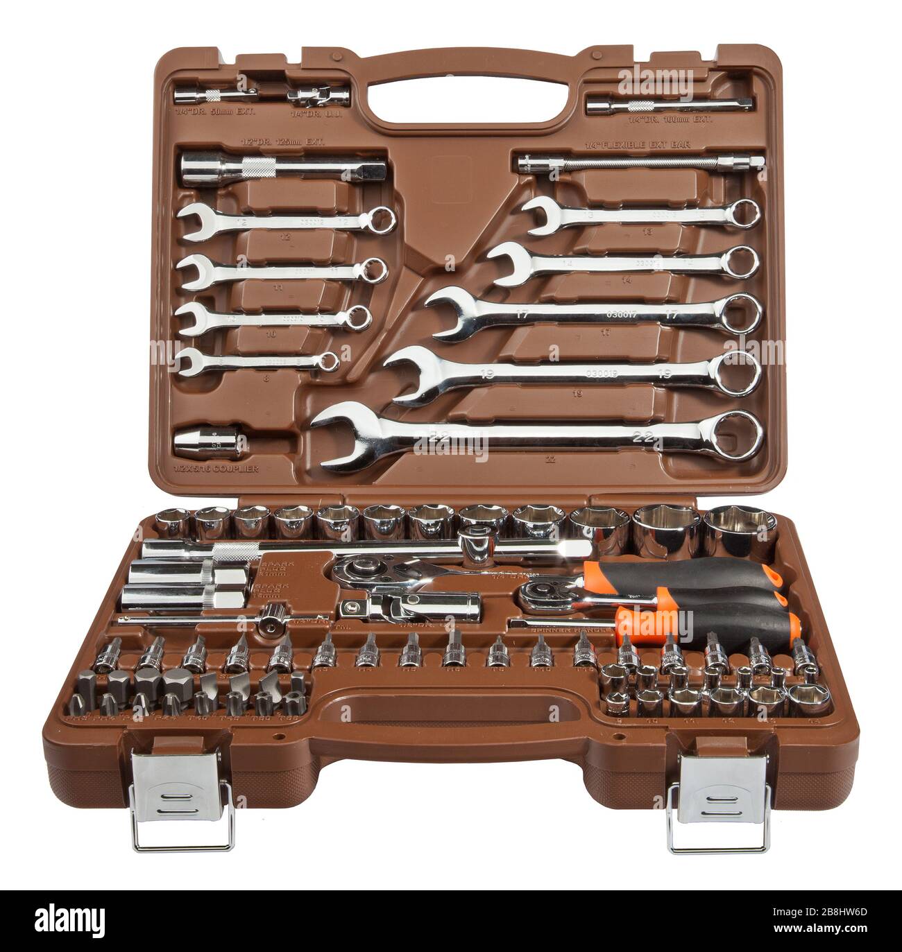 kit of chrome tools isolated on white background Stock Photo - Alamy