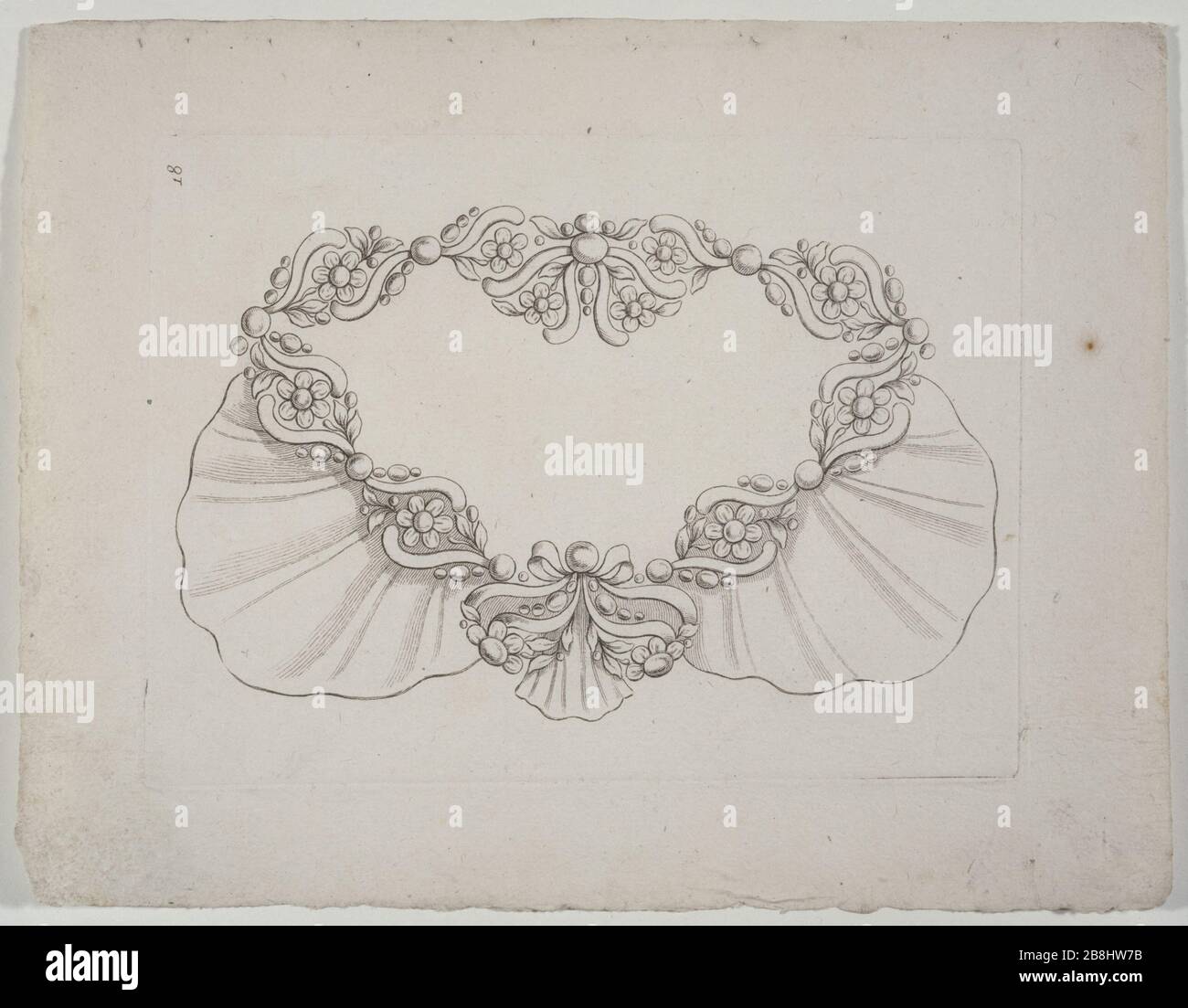 ORNAMENTS DECOLLETE Jean Henri Pouget (XVIIIème siècle). "Ornement de ...