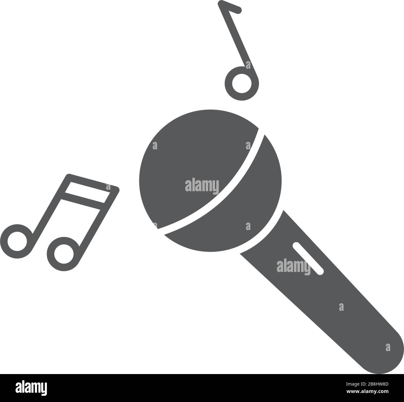 Karaoke microphone vector icon symbol isolated on white background ...