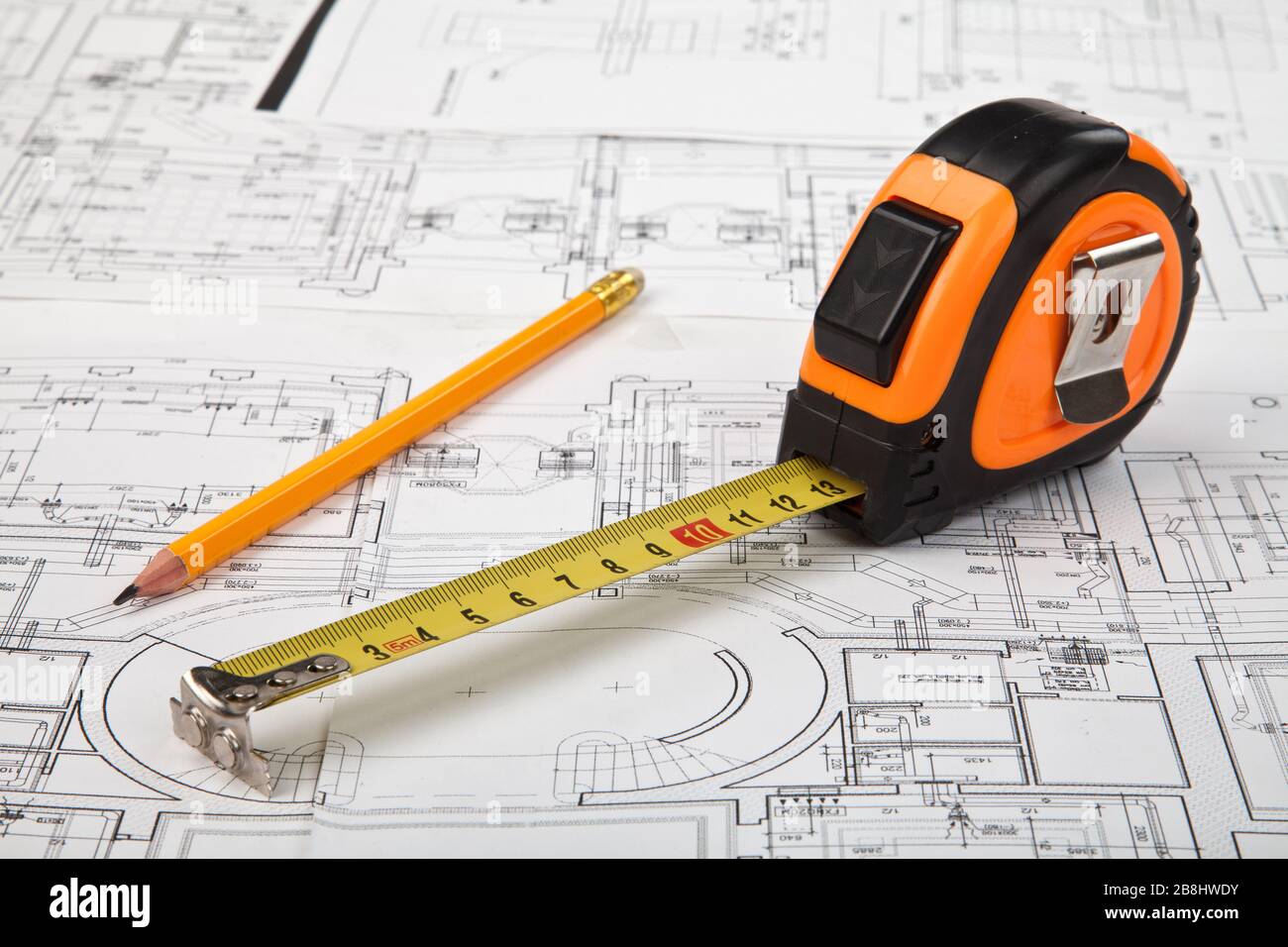 construction drafts and tools background Stock Photo - Alamy