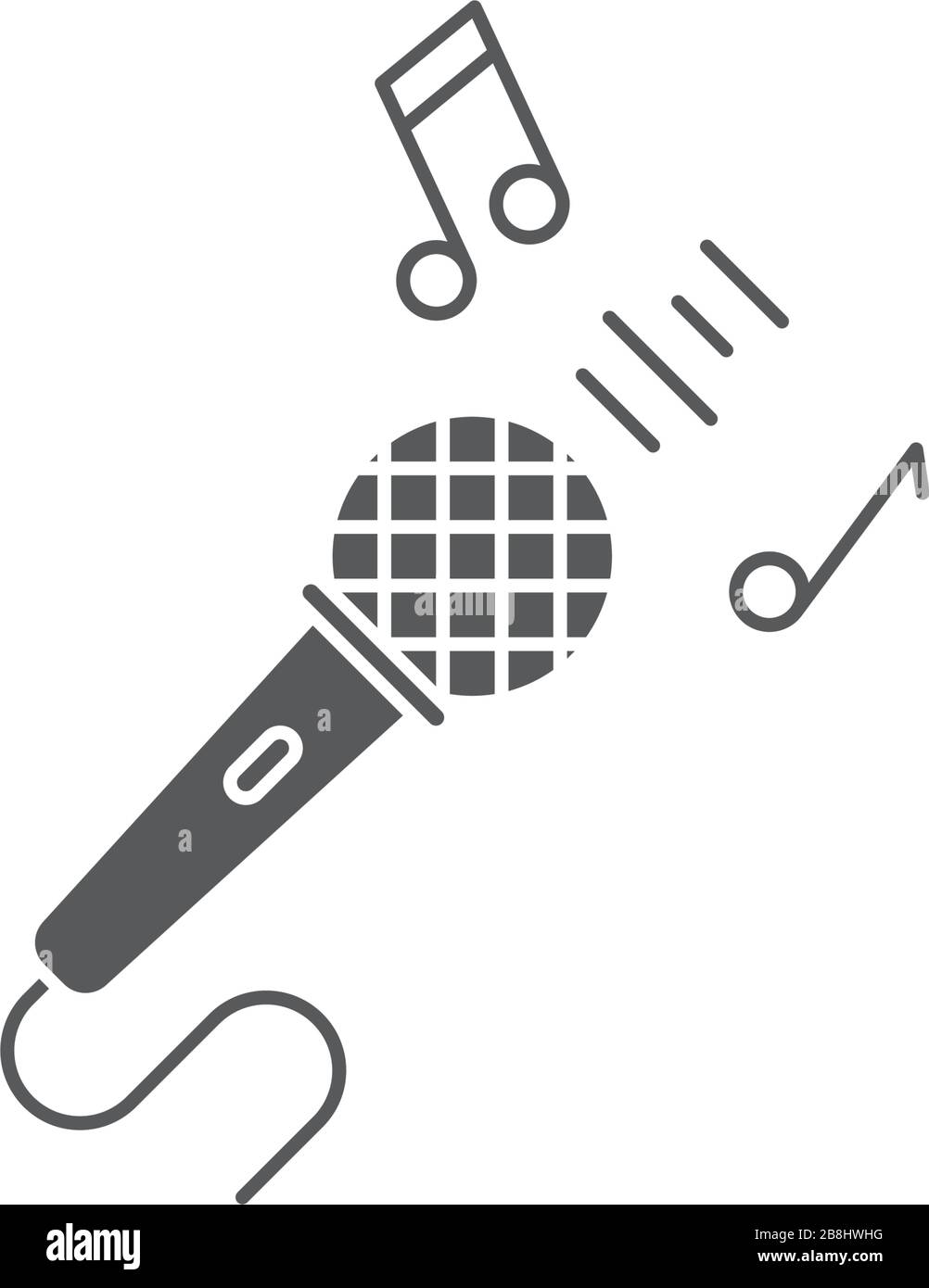 Karaoke microphone vector icon symbol isolated on white background ...