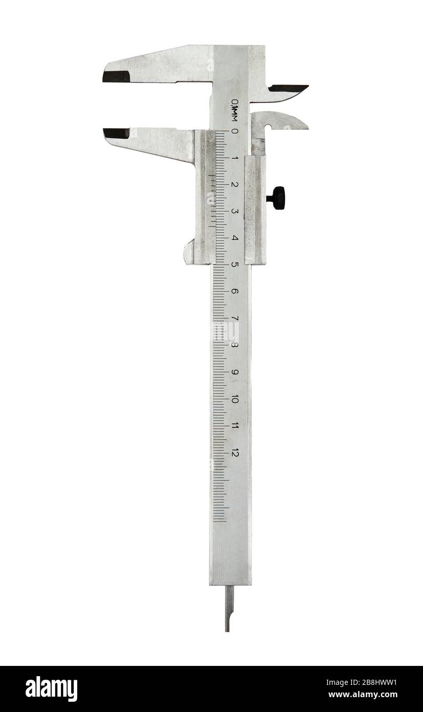 Vernier calipers isolated over white background Stock Photo - Alamy