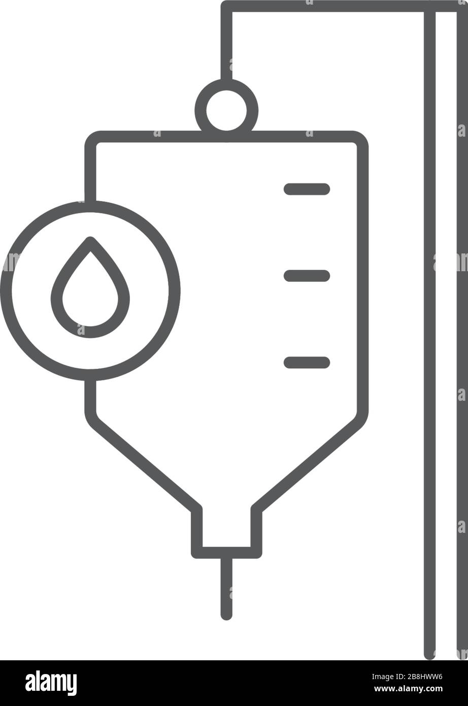 Infusion drip vector icon symbol medical isolated on white background ...
