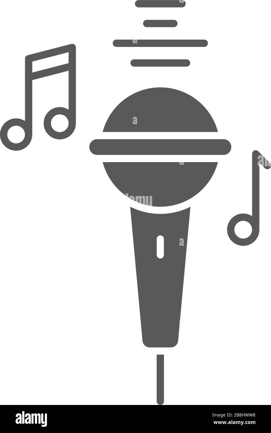 Karaoke microphone vector icon symbol isolated on white background ...