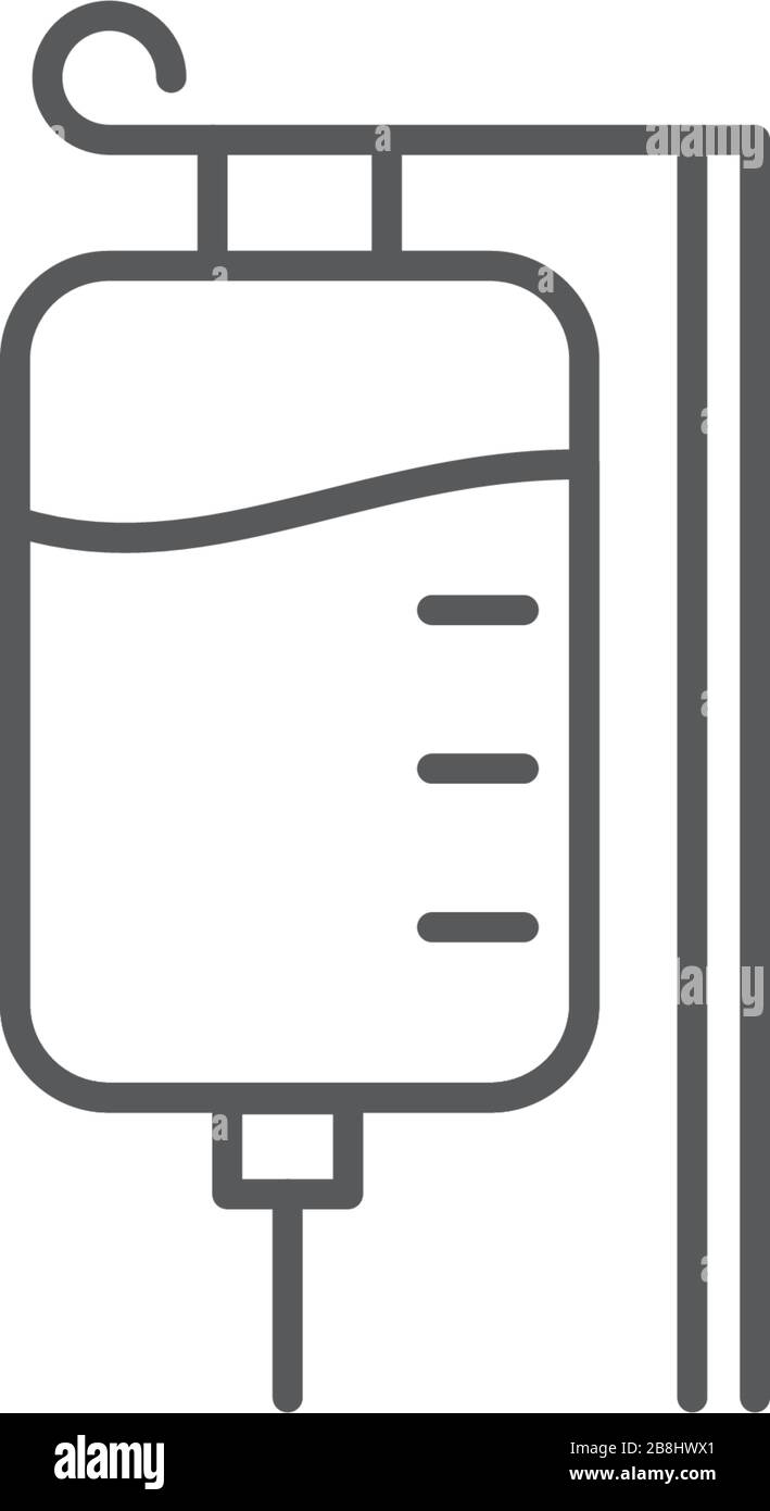 Infusion drip vector icon symbol medical isolated on white background ...