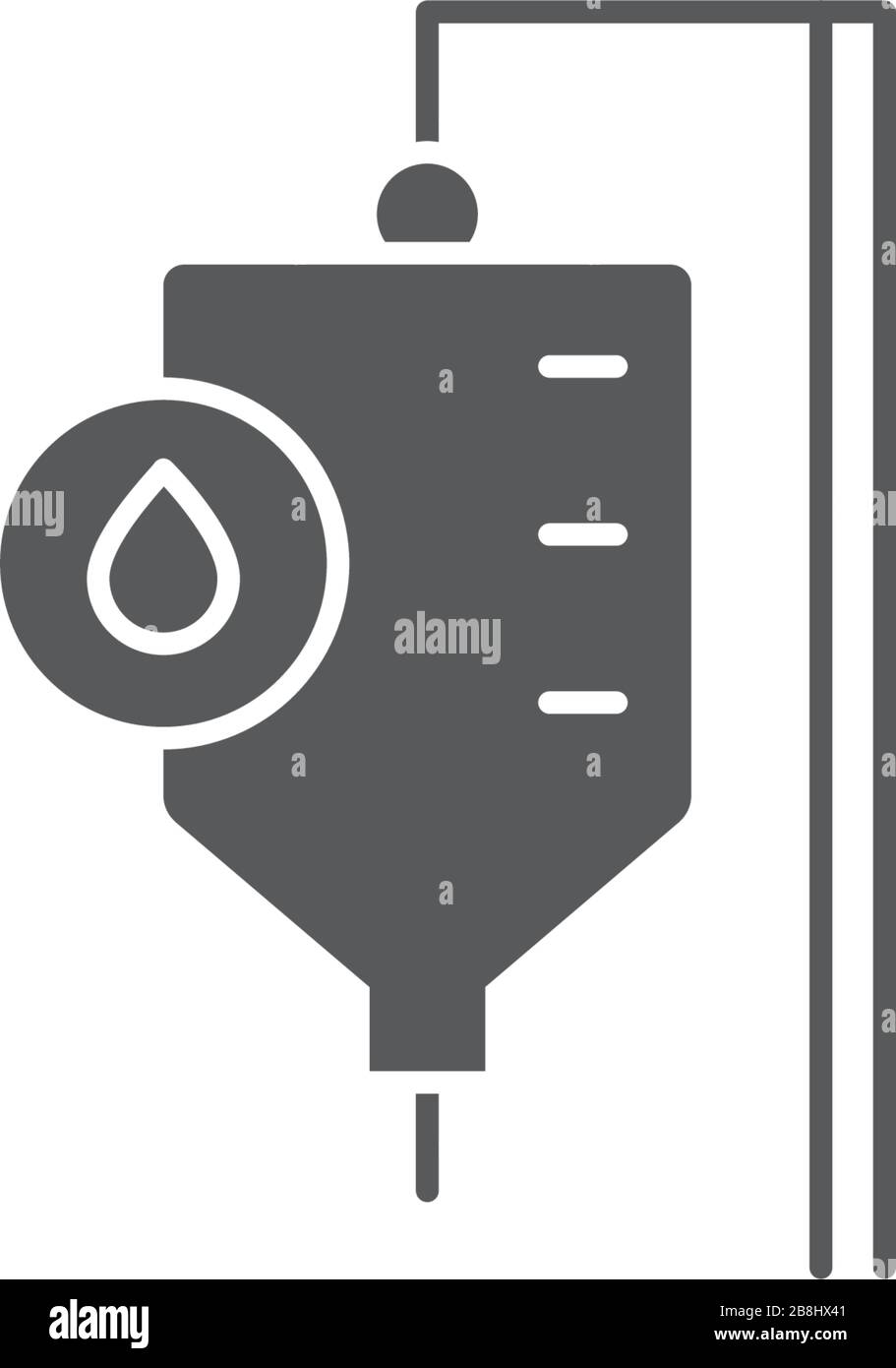 Infusion drip vector icon symbol medical isolated on white background ...