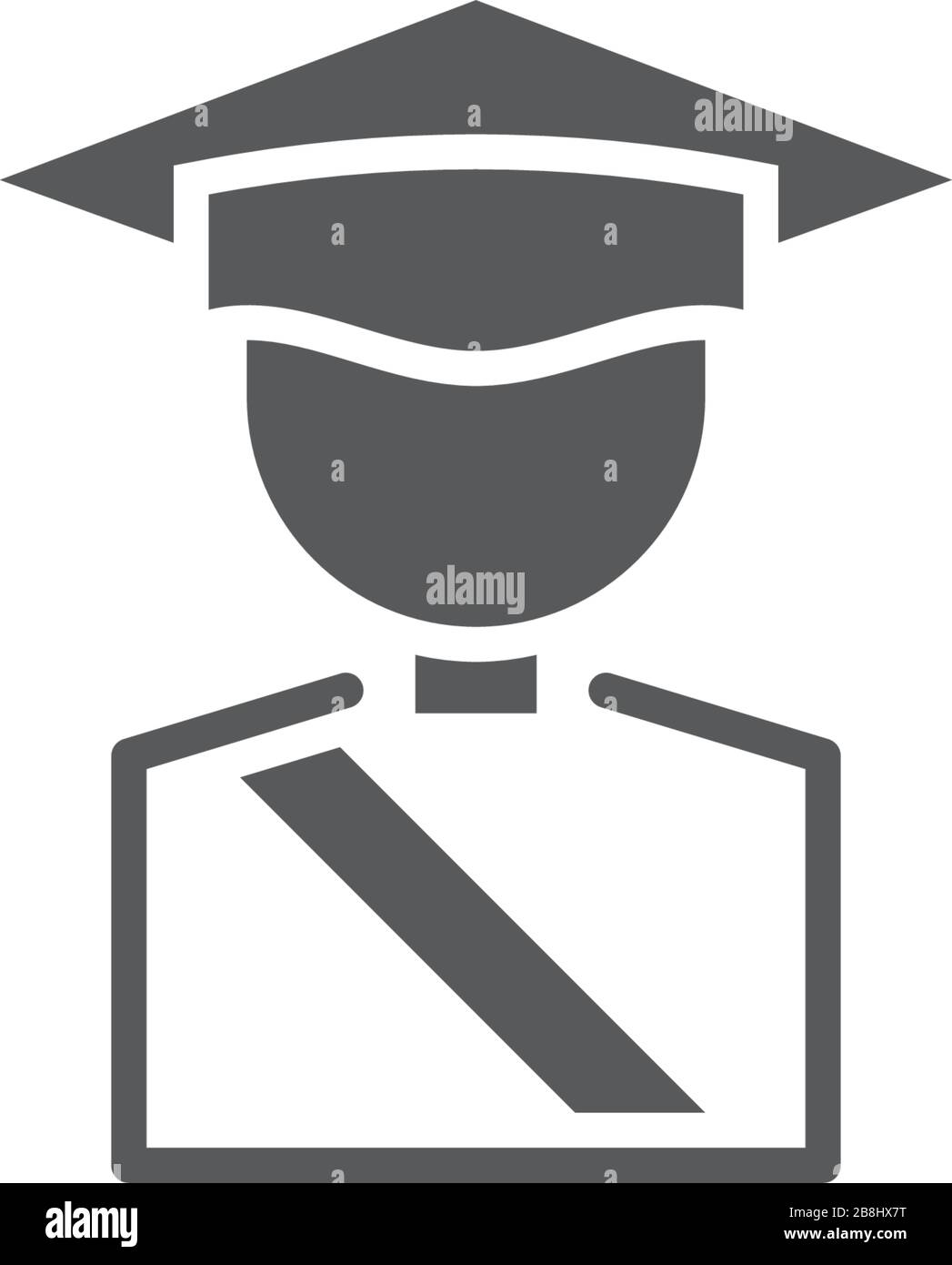 Graduate vector icon symbol isolated on white background Stock Vector ...