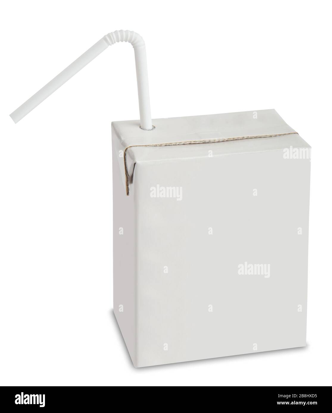 Blank drink box with straw, isolated on white background Stock Photo ...