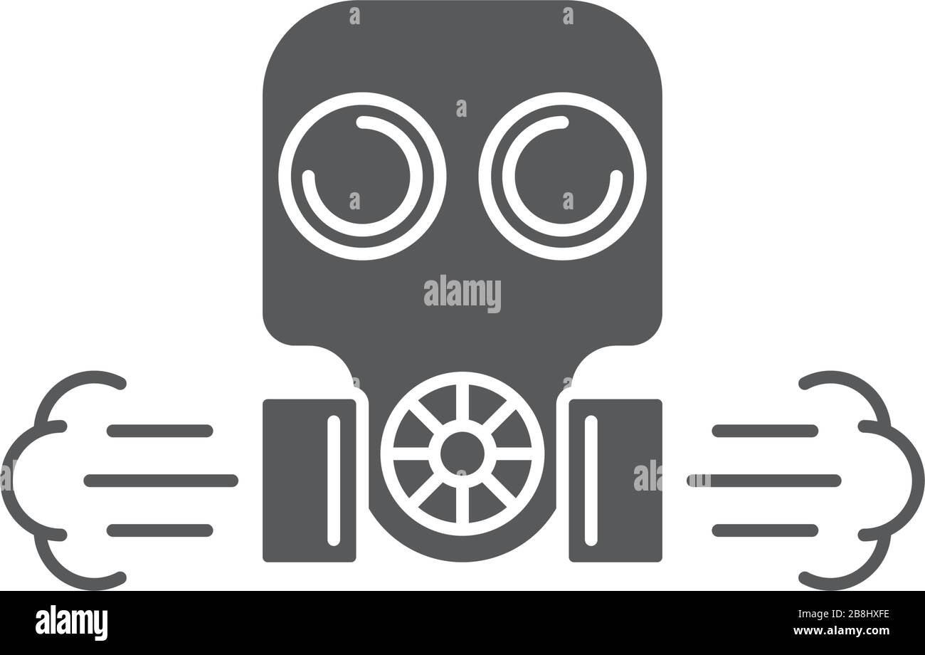 Gas mask vector icon symbol isolated on white background Stock Vector ...