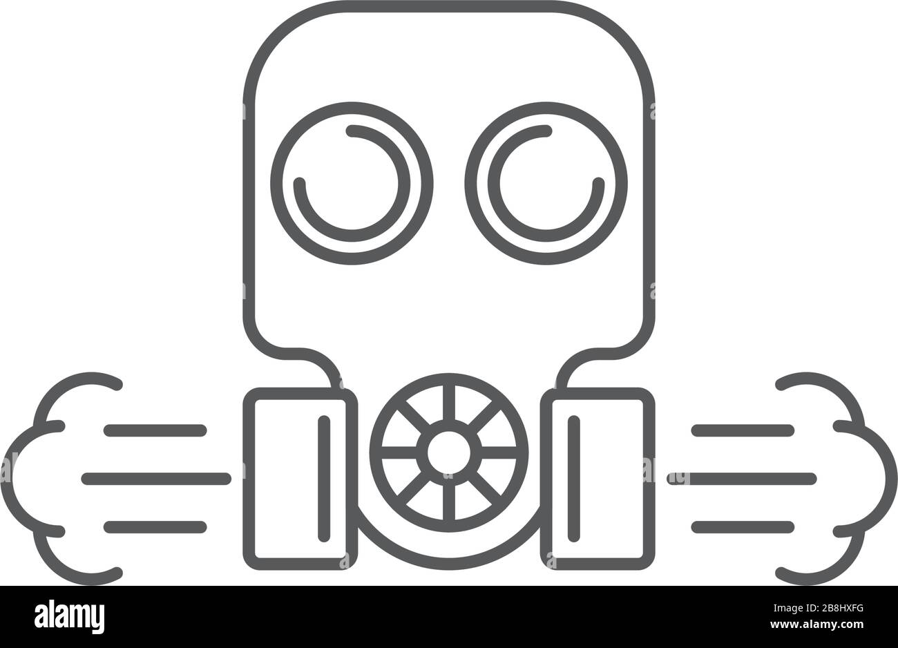 Gas mask vector icon symbol isolated on white background Stock Vector ...