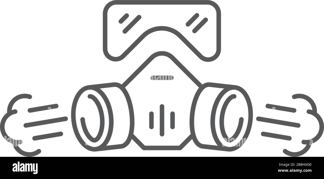 Gas mask vector icon symbol isolated on white background Stock Vector ...
