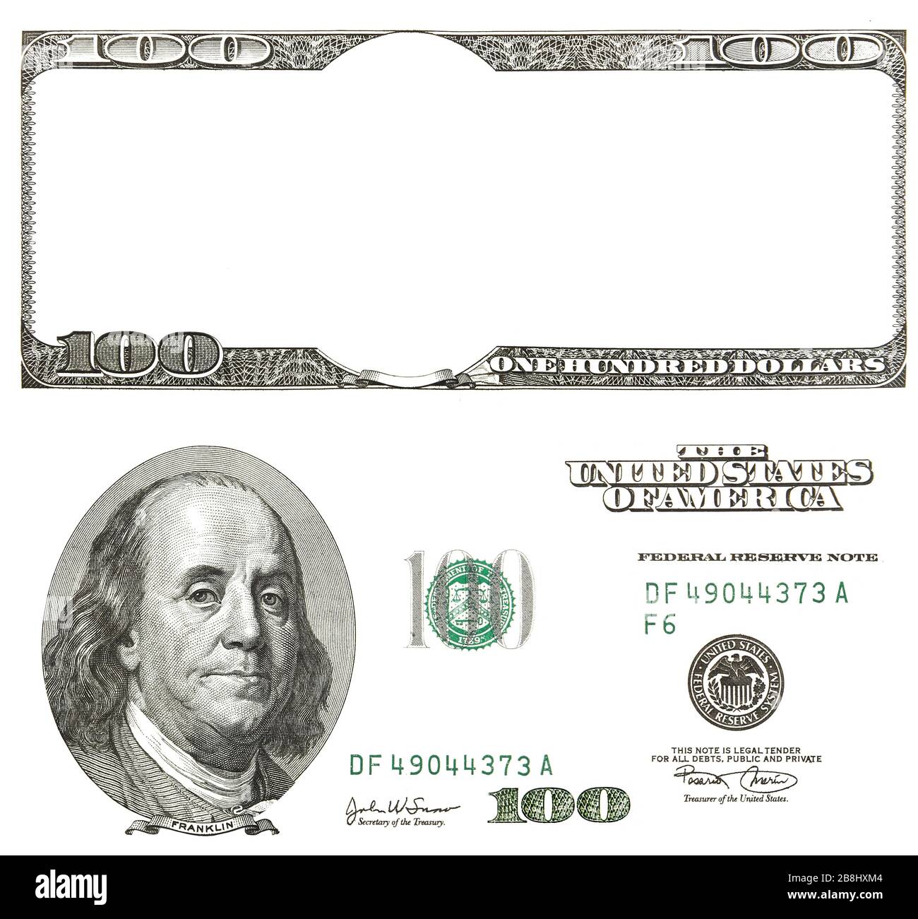 100 dollar bill watermark hi-res stock photography and images - Alamy