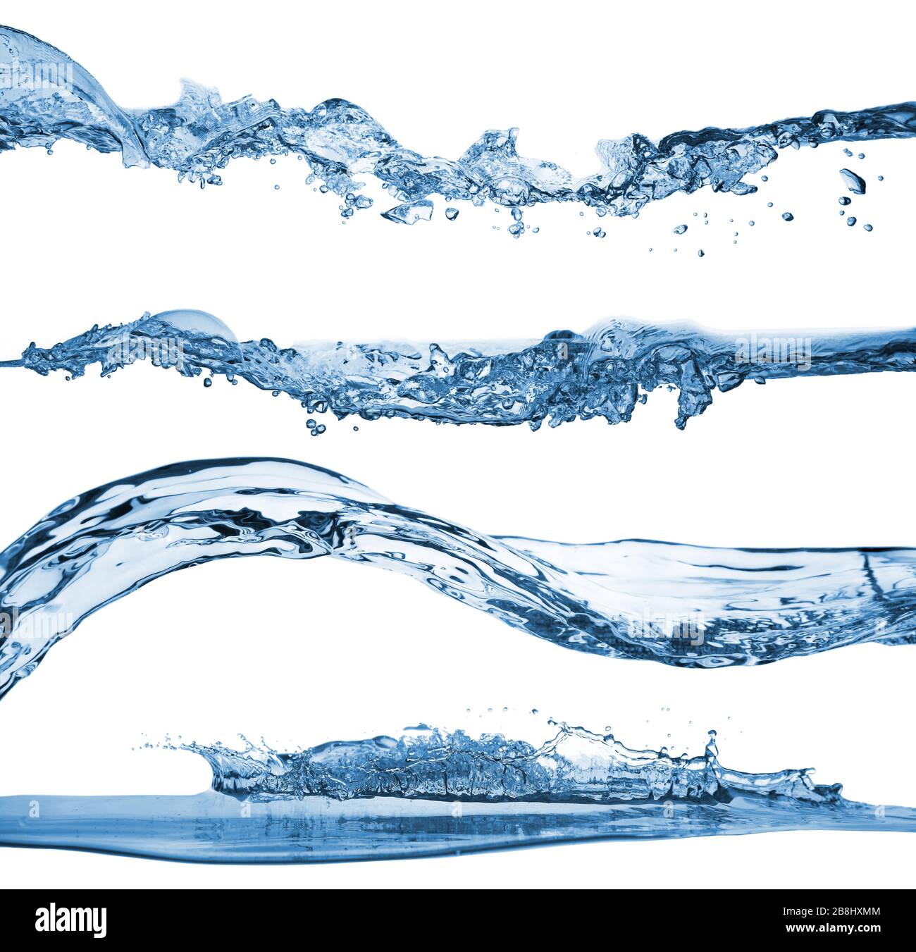 Set of water splashing isolated on white background Stock Photo - Alamy