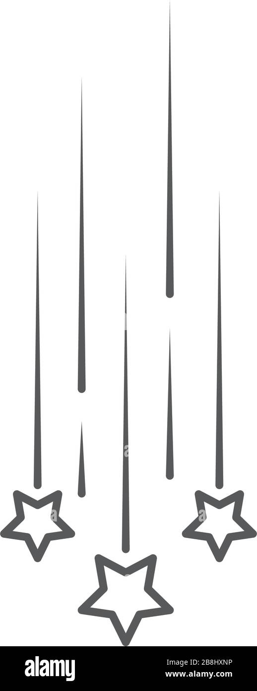 Falling Stars vector icon symbol isolated on white background Stock ...
