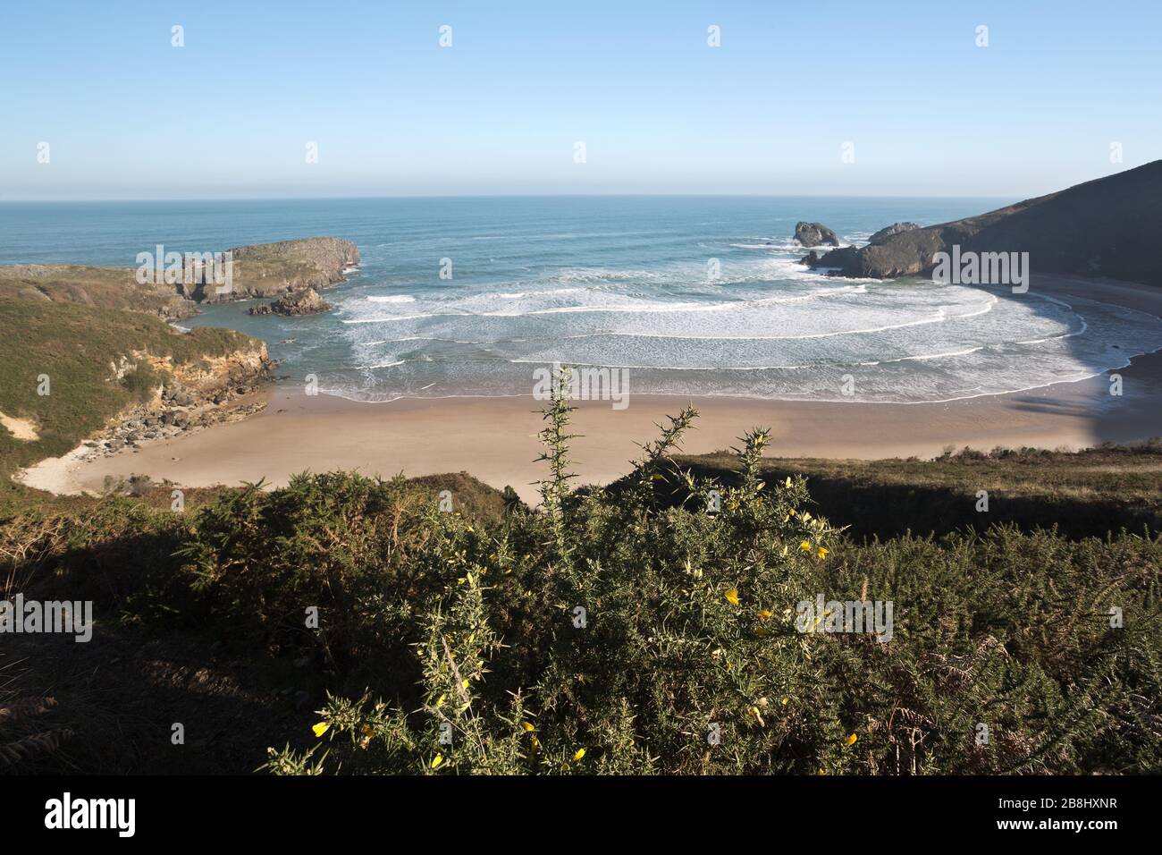 The beach of Torimbia, is located in the town of Niembro, Llanes ...