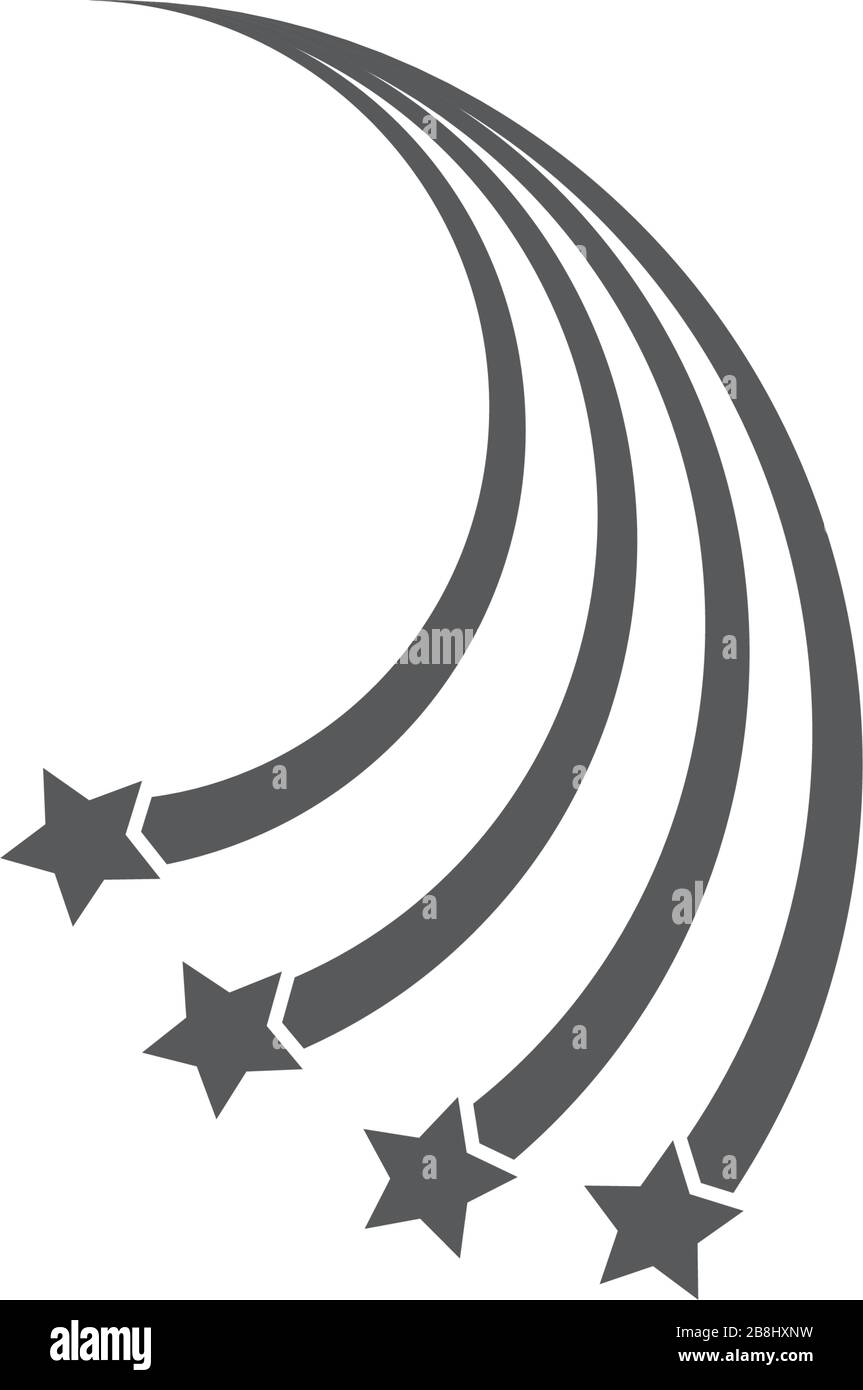 Falling Stars vector icon symbol isolated on white background Stock ...