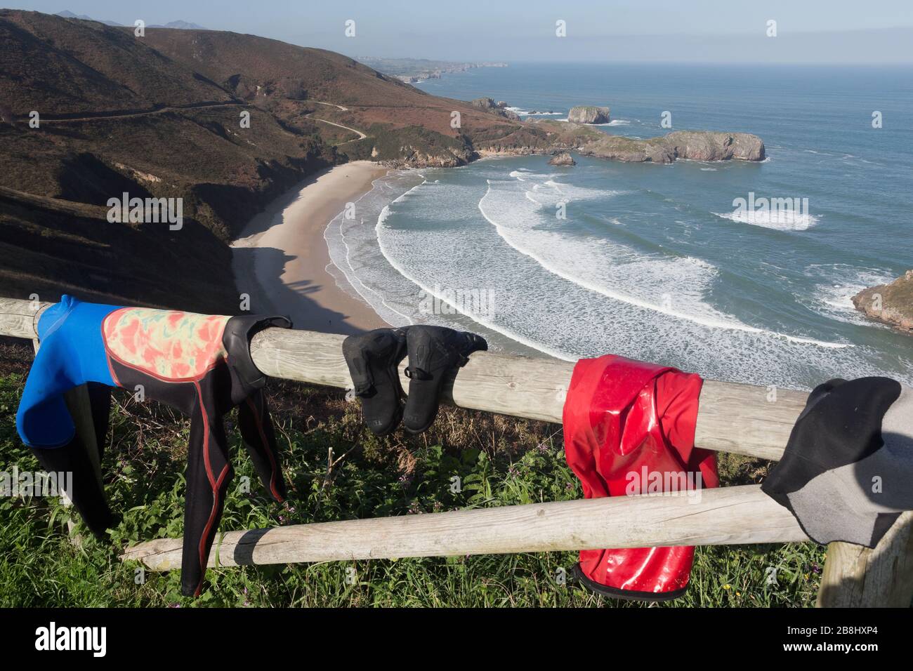 The beach of Torimbia, is located in the town of Niembro, Llanes ...