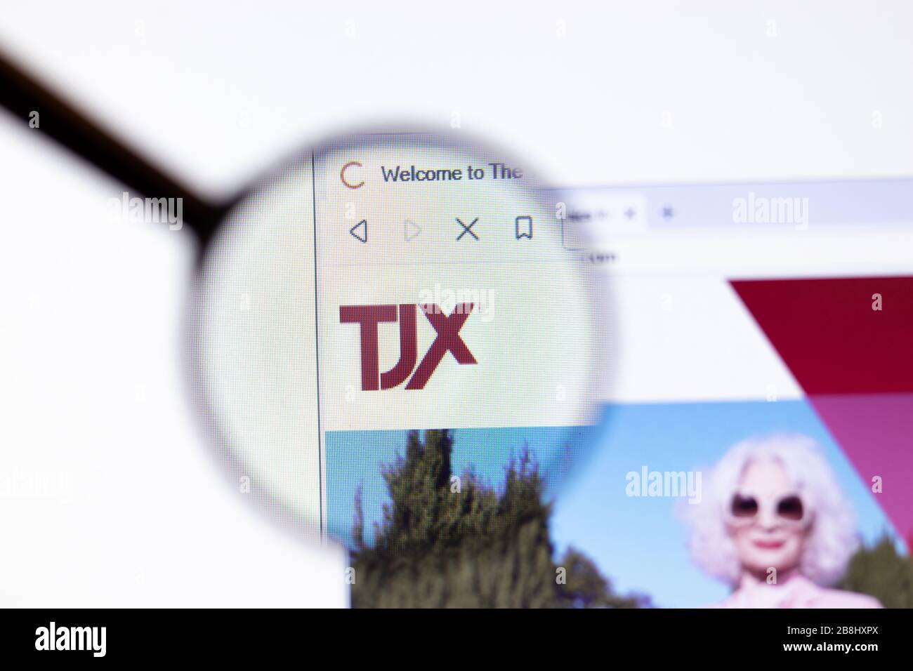 Los Angeles, California, USA - 20 March 2020: TJX company logo on ...