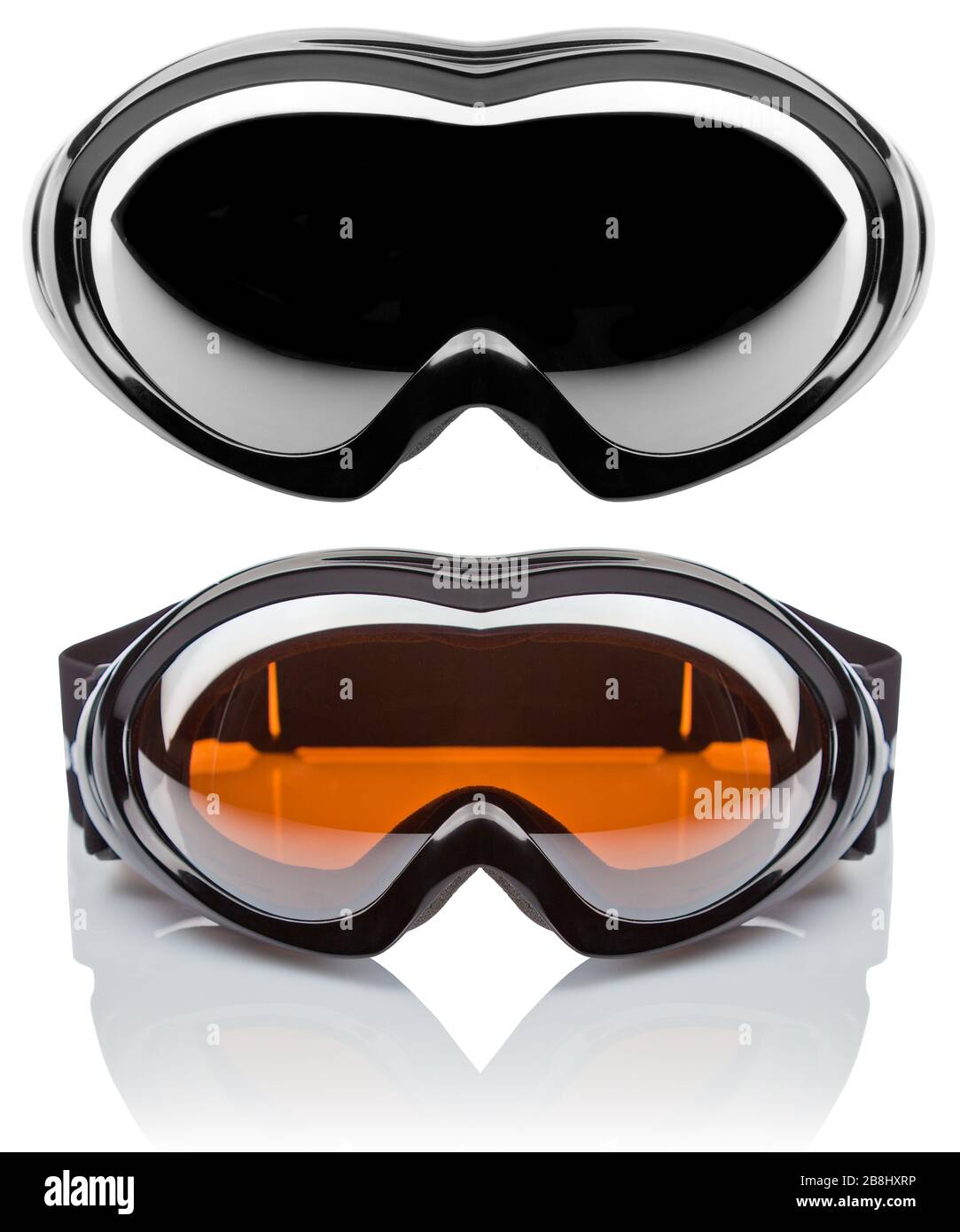 Ski goggles on the white background with reflection Stock Photo - Alamy