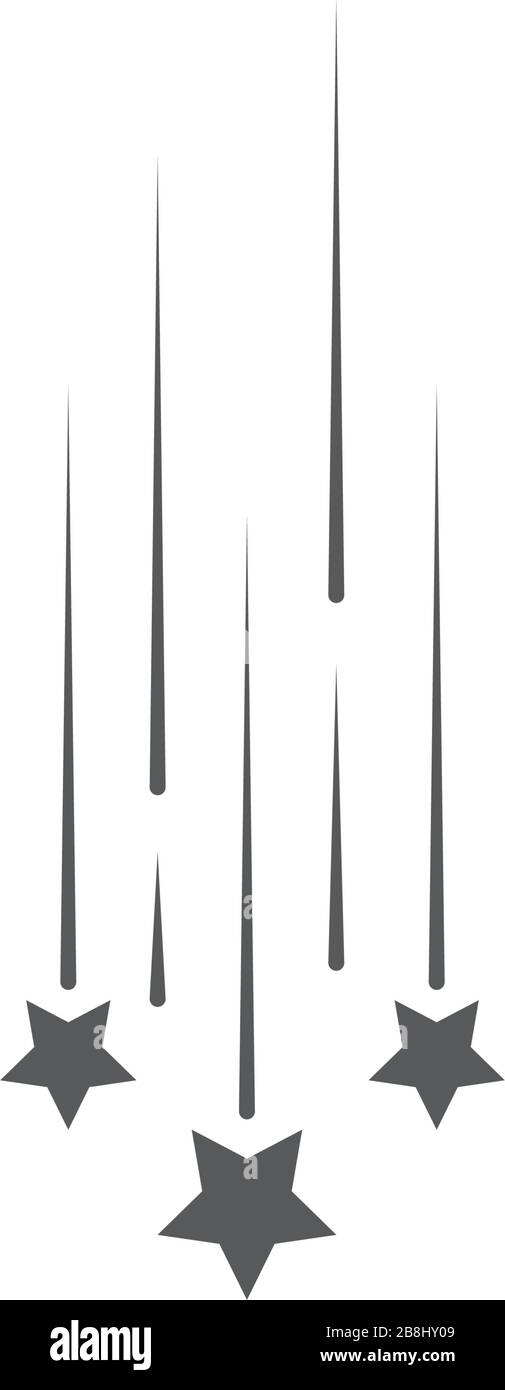 Falling Stars vector icon symbol isolated on white background Stock ...