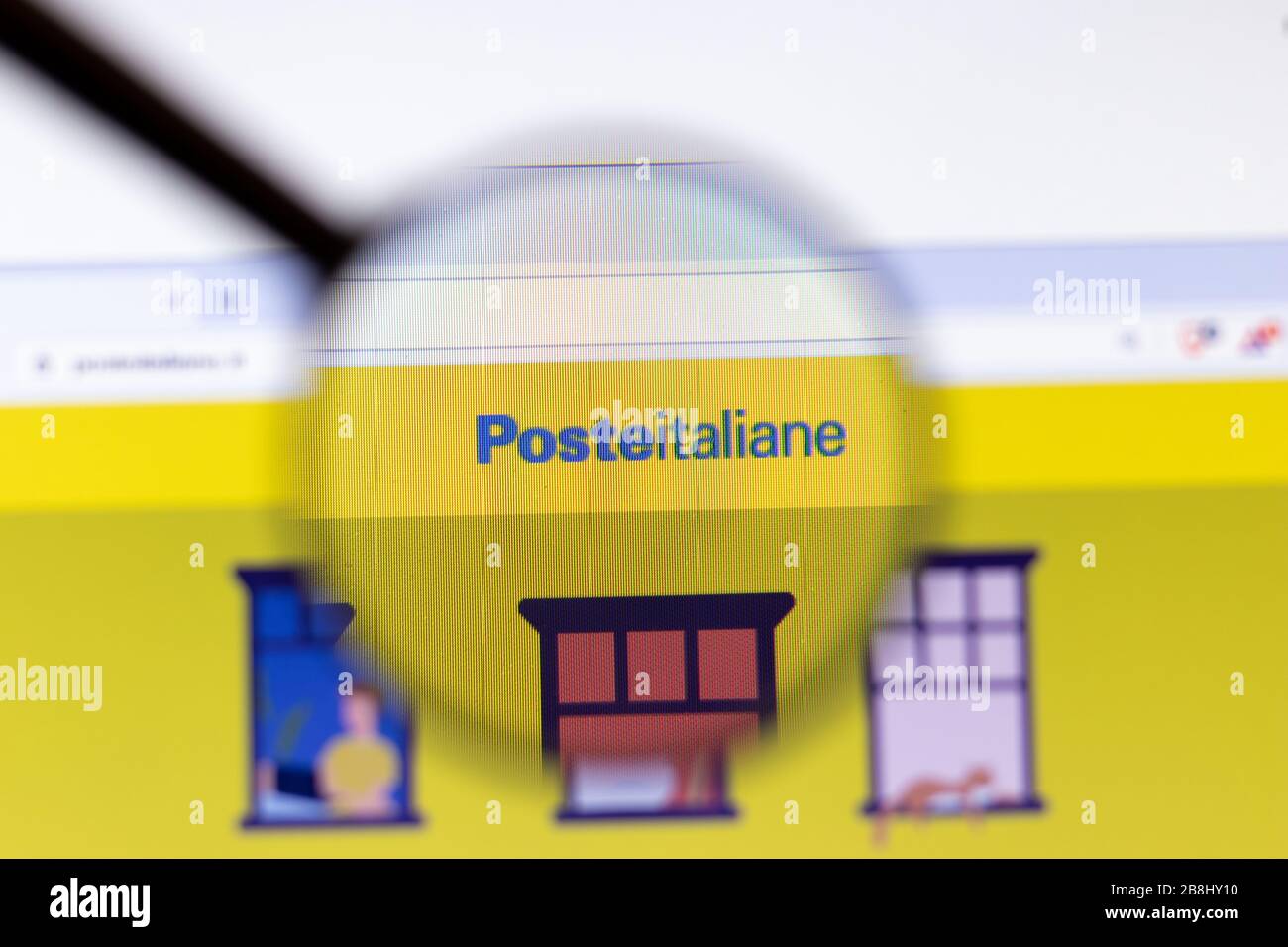 Los Angeles, California, USA - 20 March 2020: Poste Italiane company ...