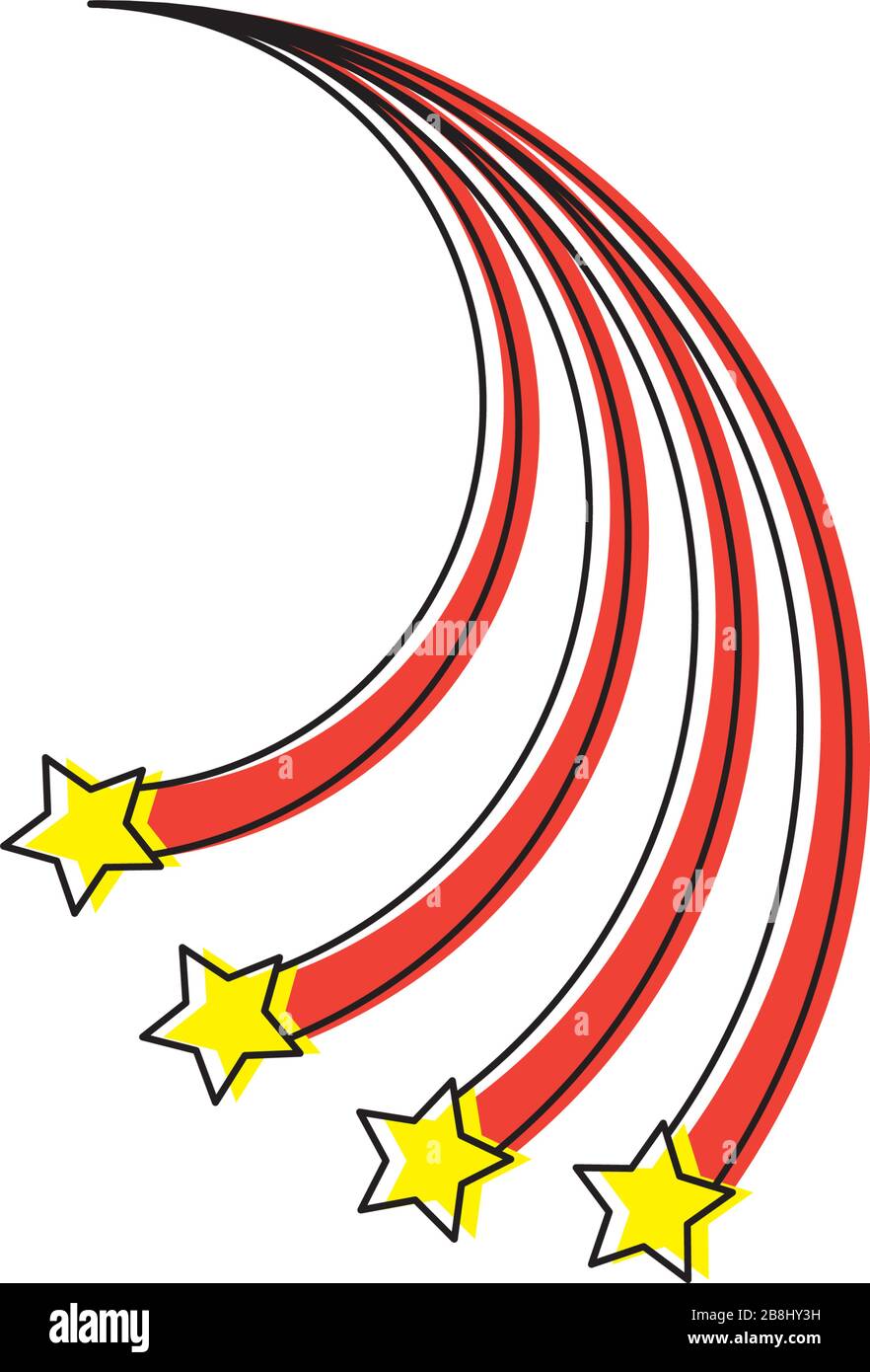Falling Stars vector icon symbol isolated on white background Stock ...