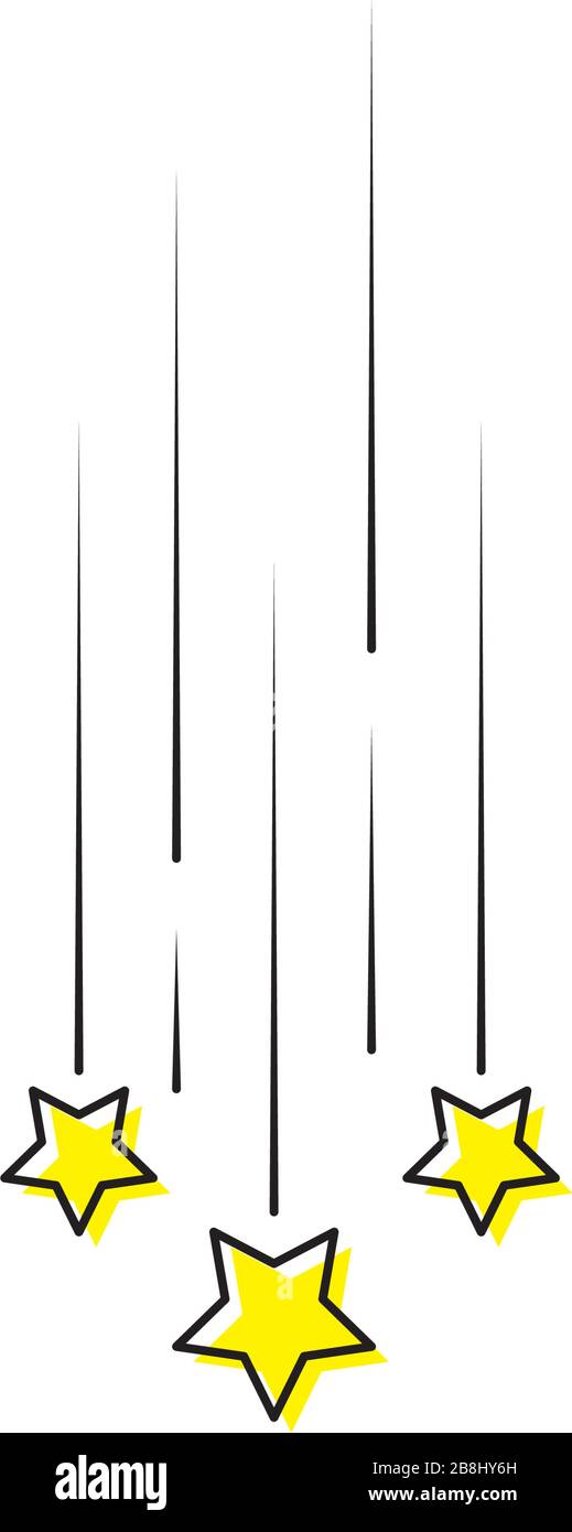Falling Stars vector icon symbol isolated on white background Stock ...